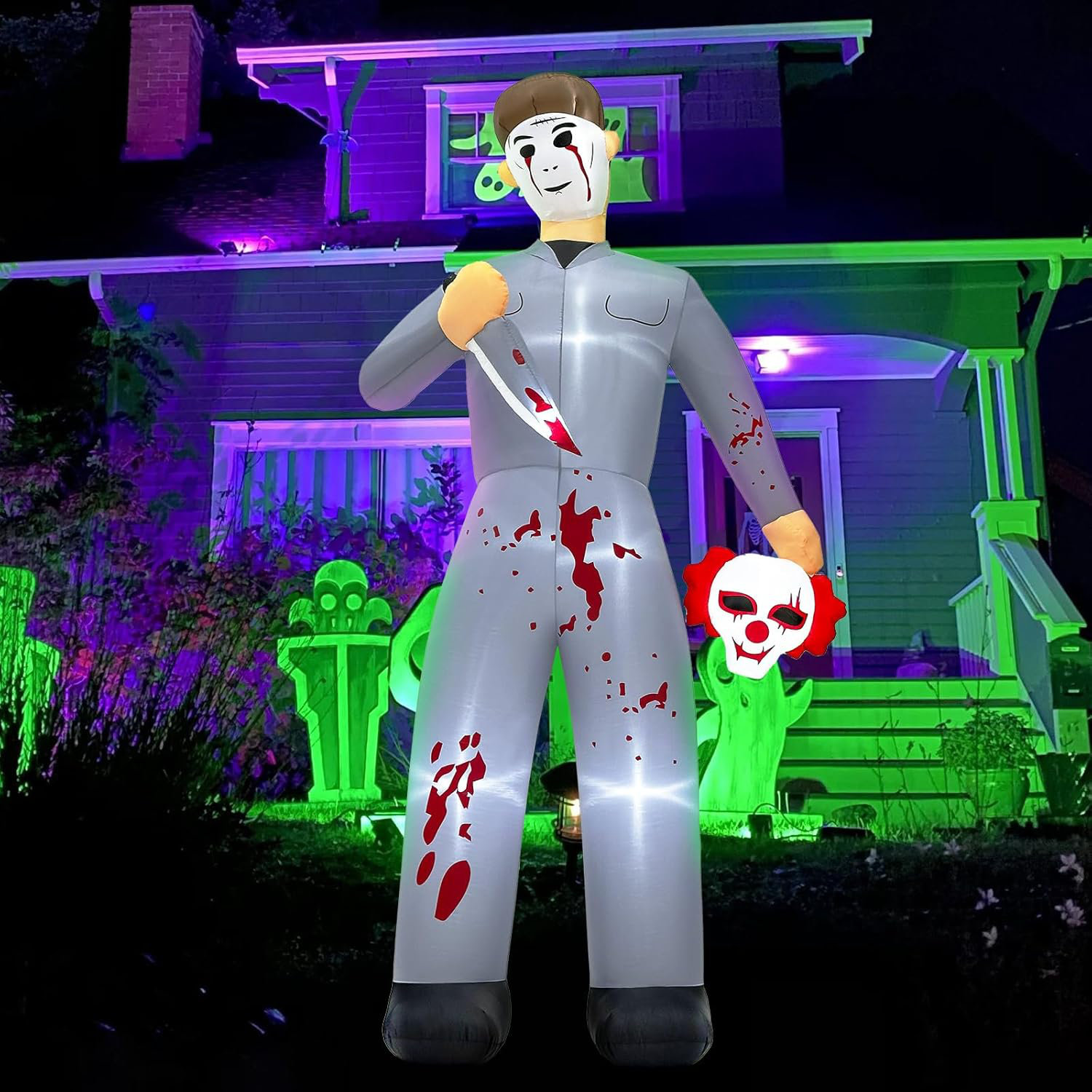 The Holiday Aisle® 10FT Serial Killer Giant Halloween Inflatable ...