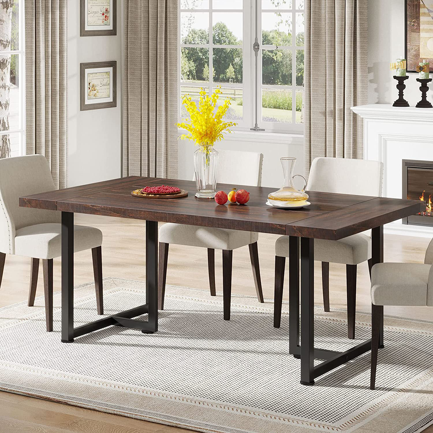 17 Stories Eastway Metal Base Dining Table & Reviews | Wayfair