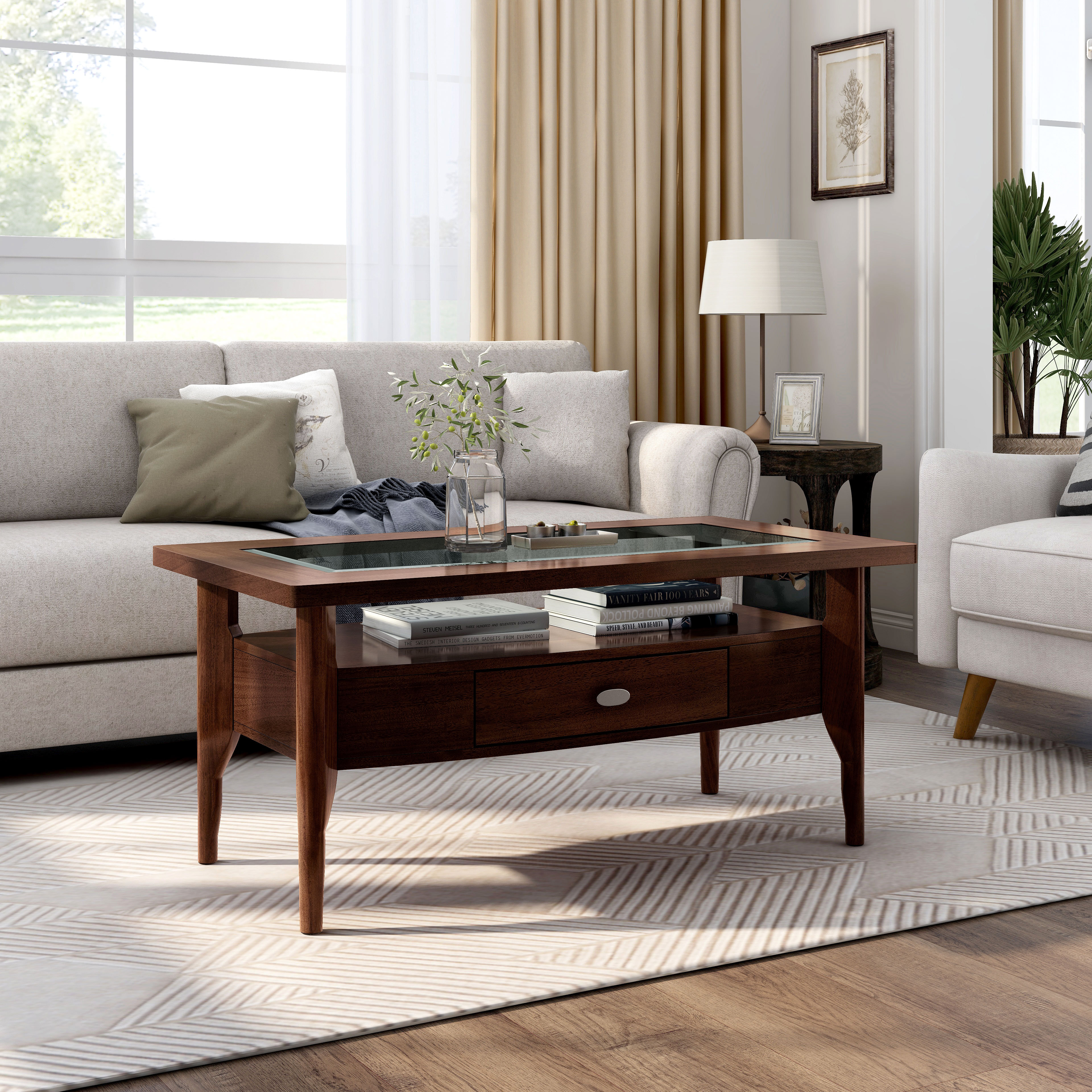 Red Barrel Studio Abrie 4 Legs Coffee Table with Storage & Reviews ...