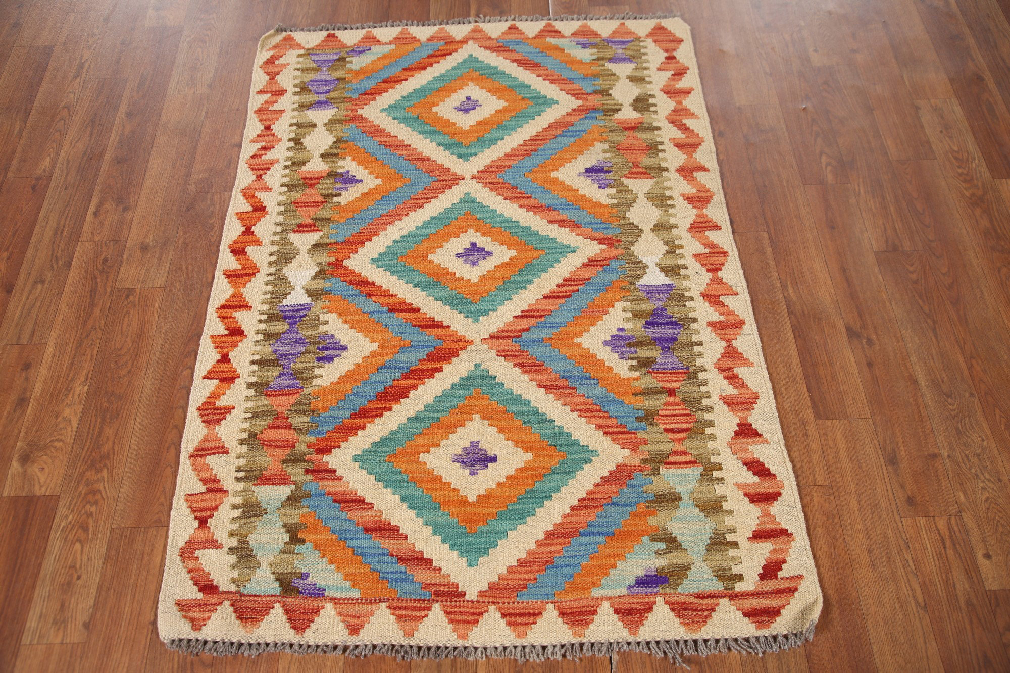Dakota Fields South Western Kilim Reversible Wool Rug 3x4 | Wayfair