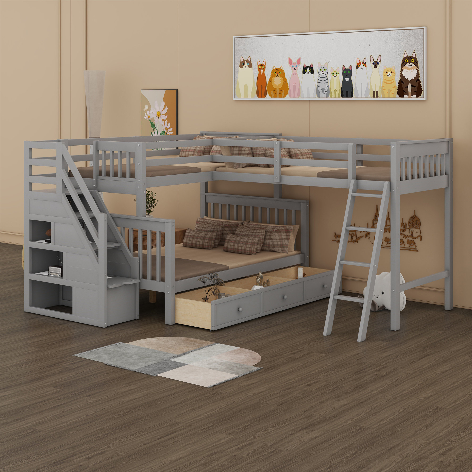 Harriet Bee Joon Kids Twin Over Full Bunk Bed - Wayfair Canada