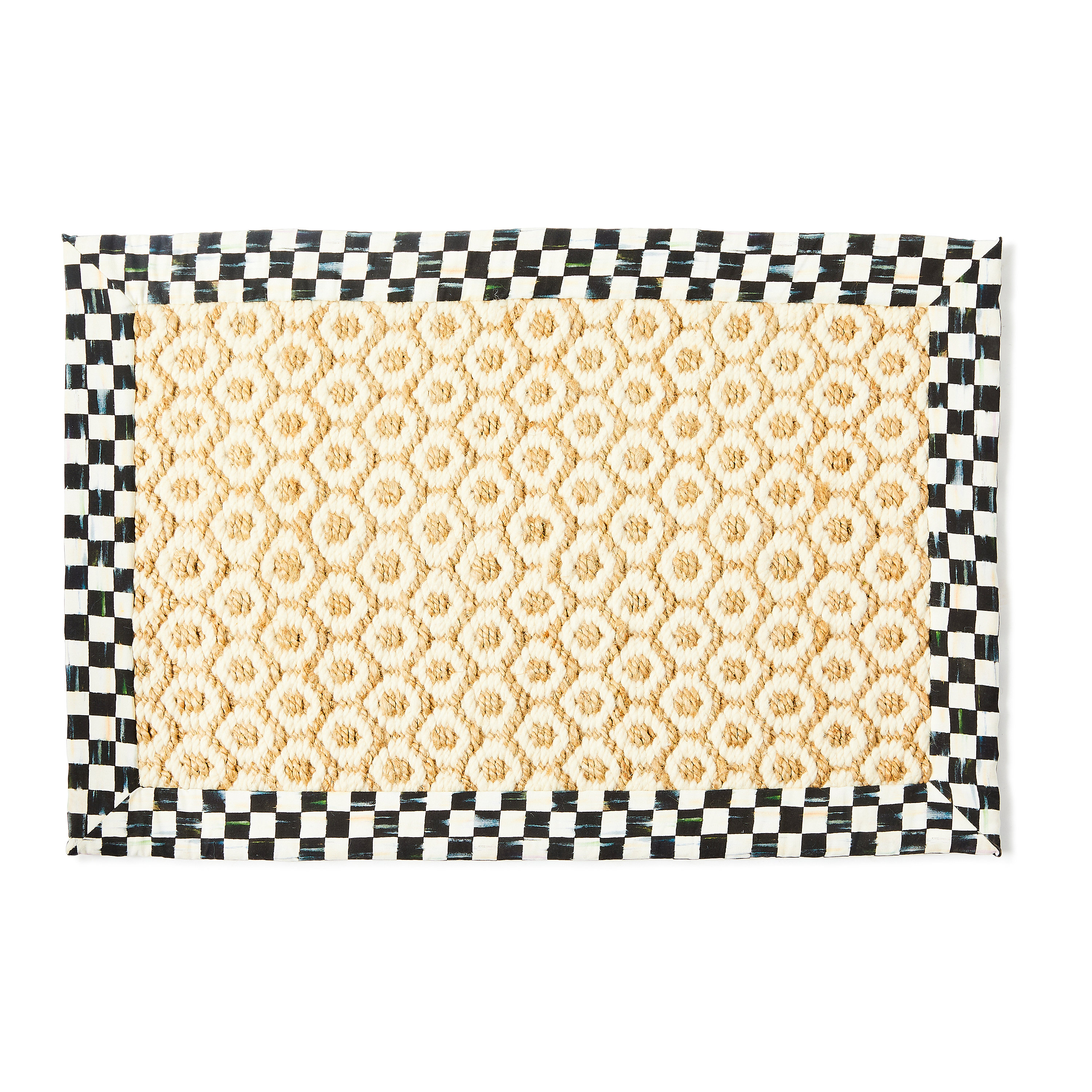 MacKenzie-Childs Courtly Check Natural Honeycomb Jute Rug | Wayfair