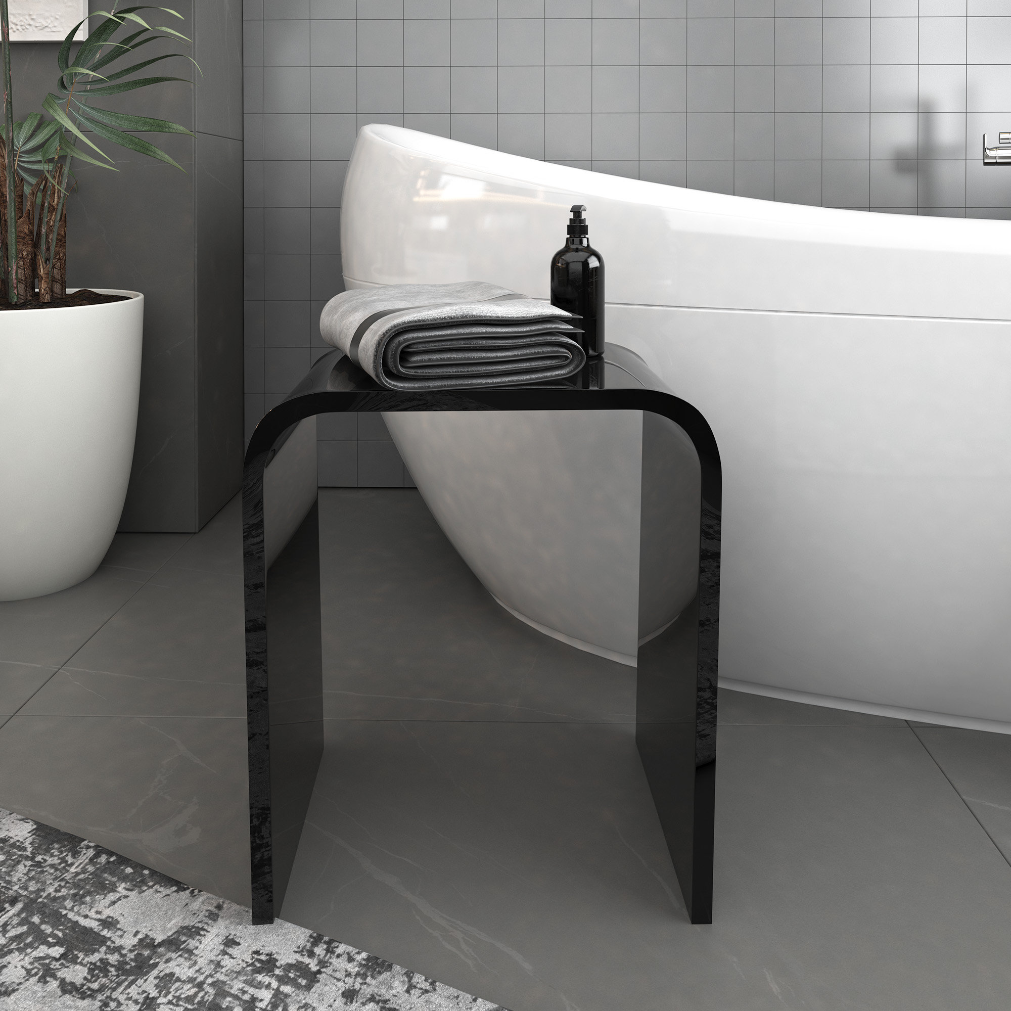 Red Barrel Studio® Acrylic End Table Modern Lucite Coffee Table with ...