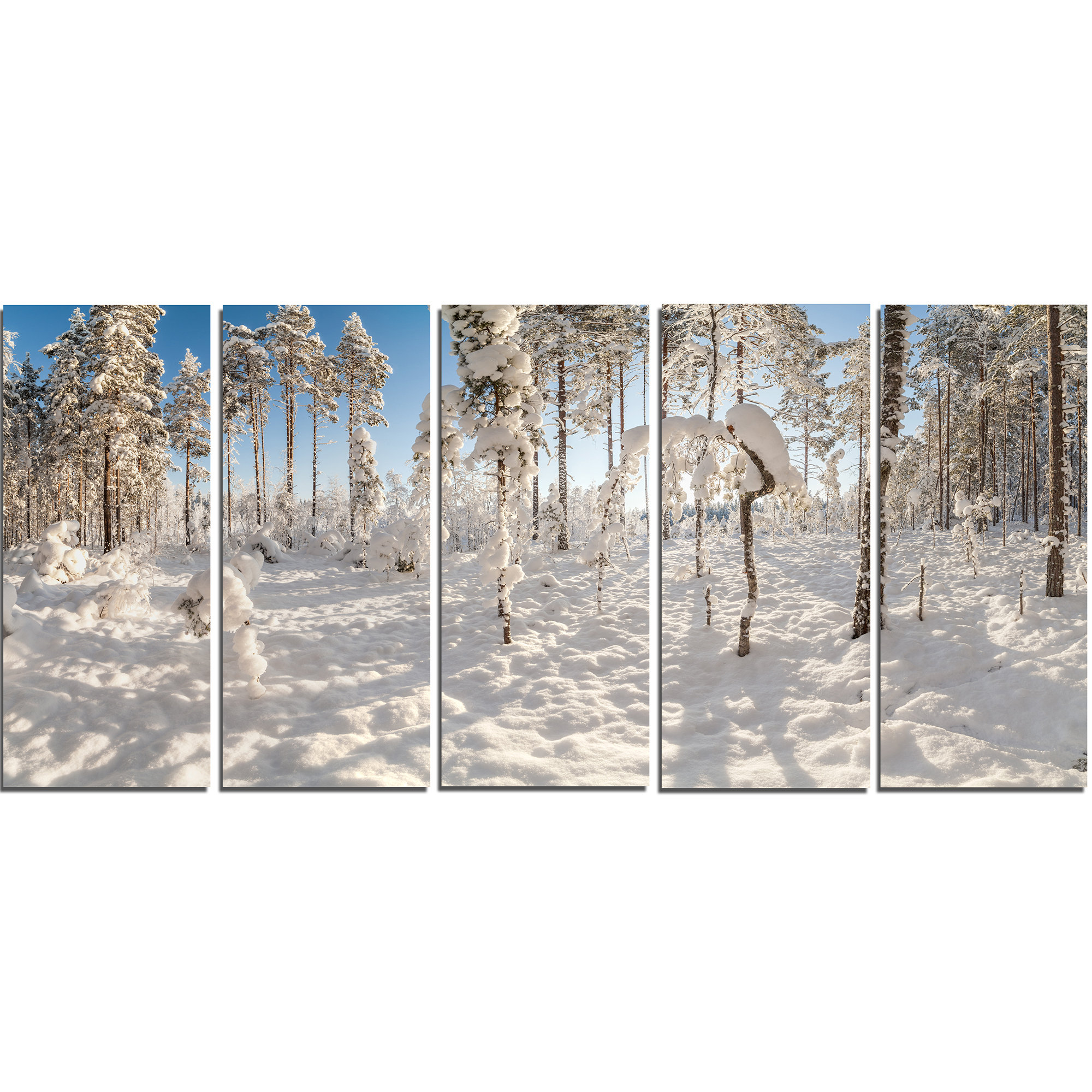 Design Art 'Winter Snow Covered Wood' Photographic Print Multi-Piece ...