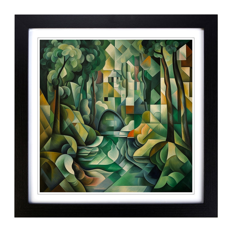 Alpen Home Stream Cubism - Single Picture Frame Art Prints on Wood ...