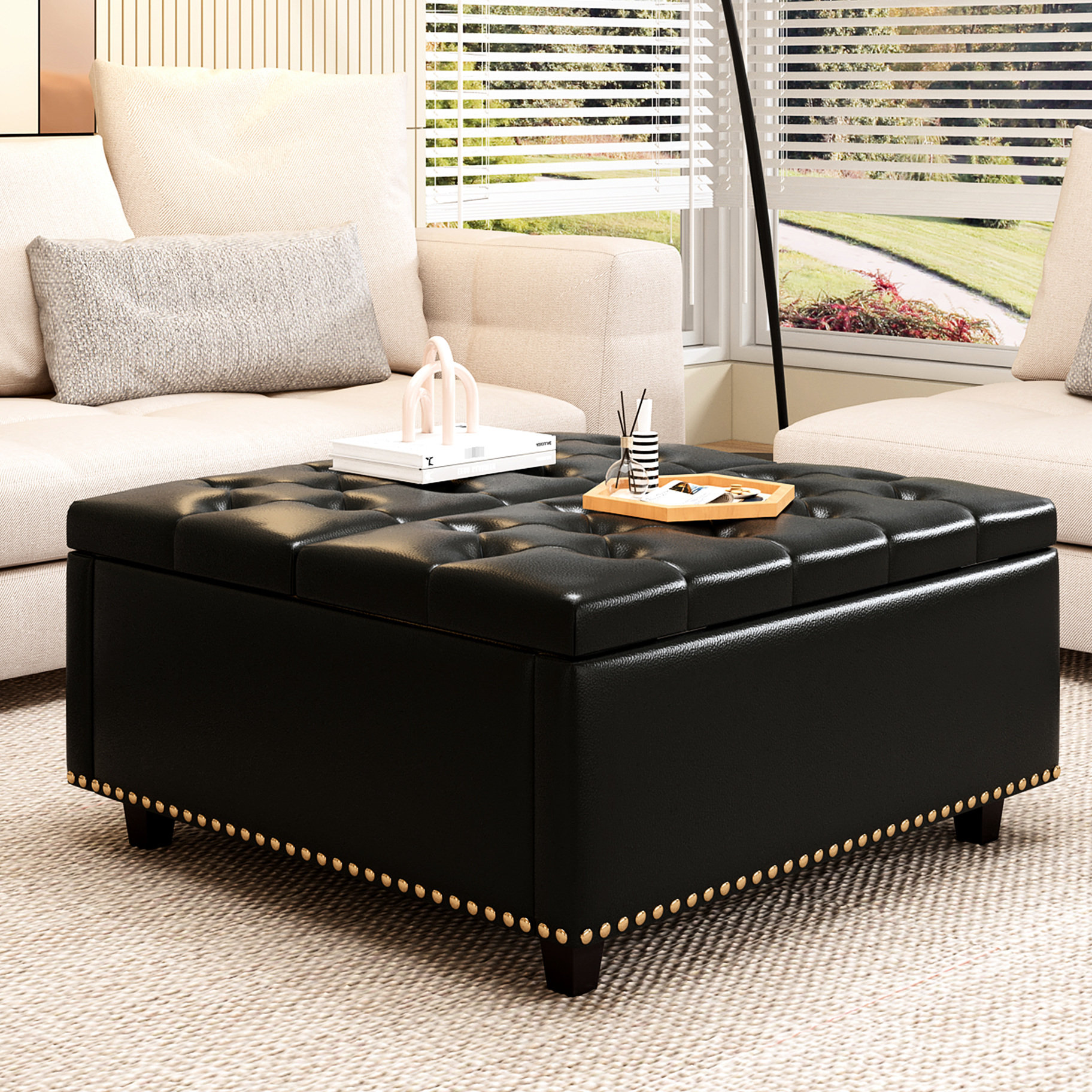 Latitude Run® Ambridge Mid-Century Style Large Square Storage With ...