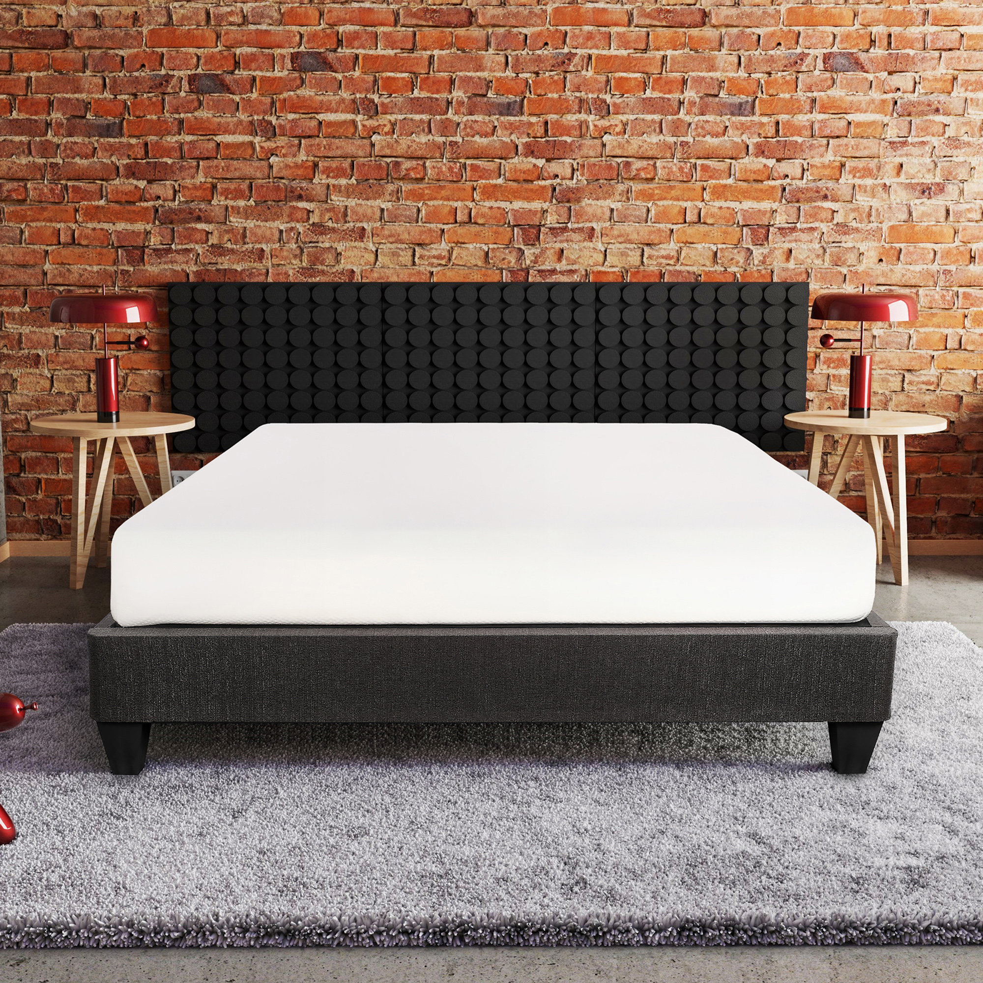 Ebern Designs Platform Mattress Foundation, Queen Size Upholstered Bed ...