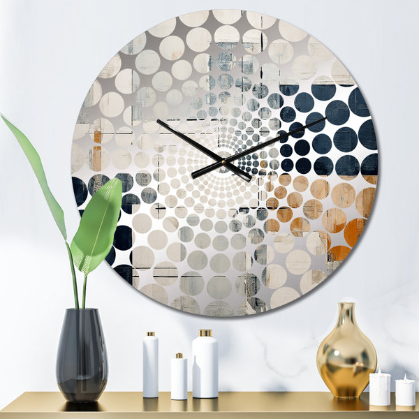Ivy Bronx Montina - Abstract Collages Wall Clock | Wayfair