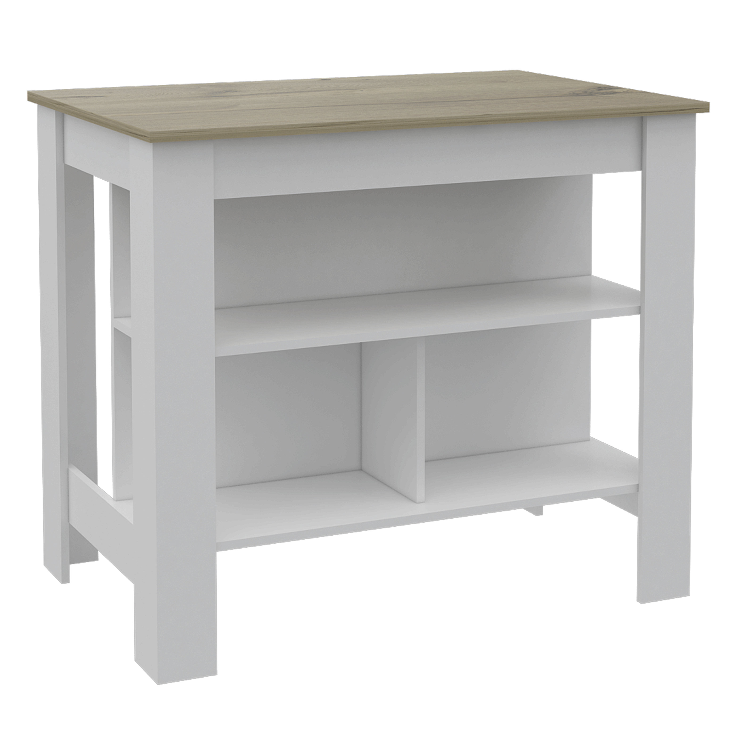 17 Stories Brooklyn Antibacterial Surface Kitchen Island, Three ...