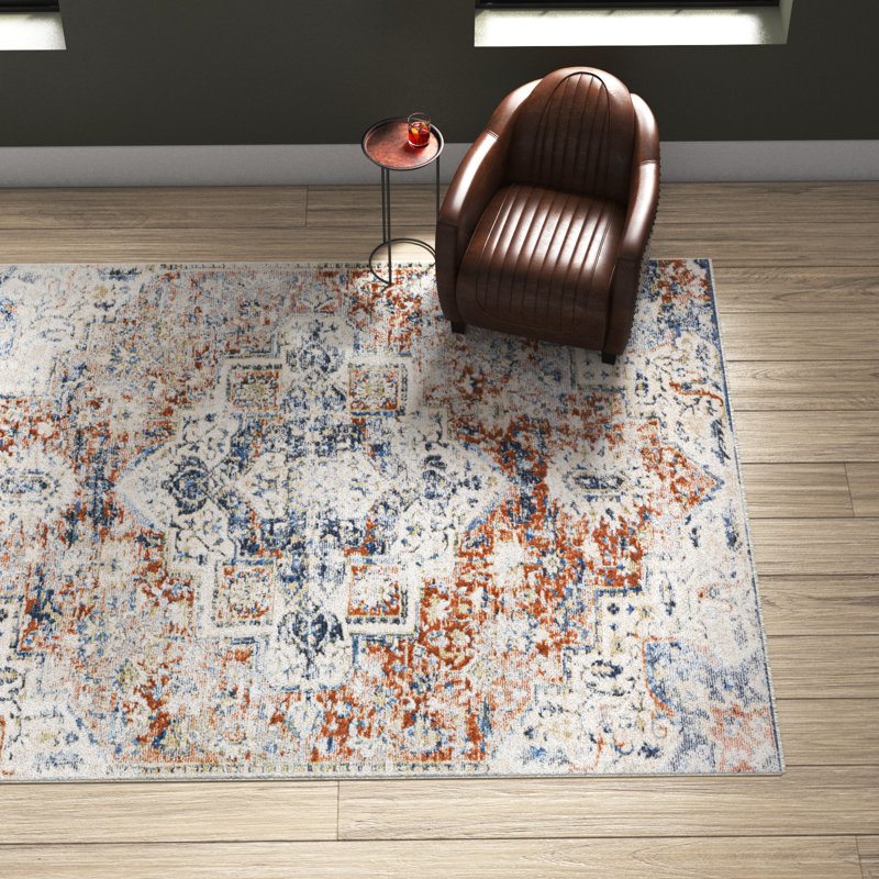 Trent Austin Design® Maiden Lane Oriental Ivory/Blue/Rust Area Rug ...