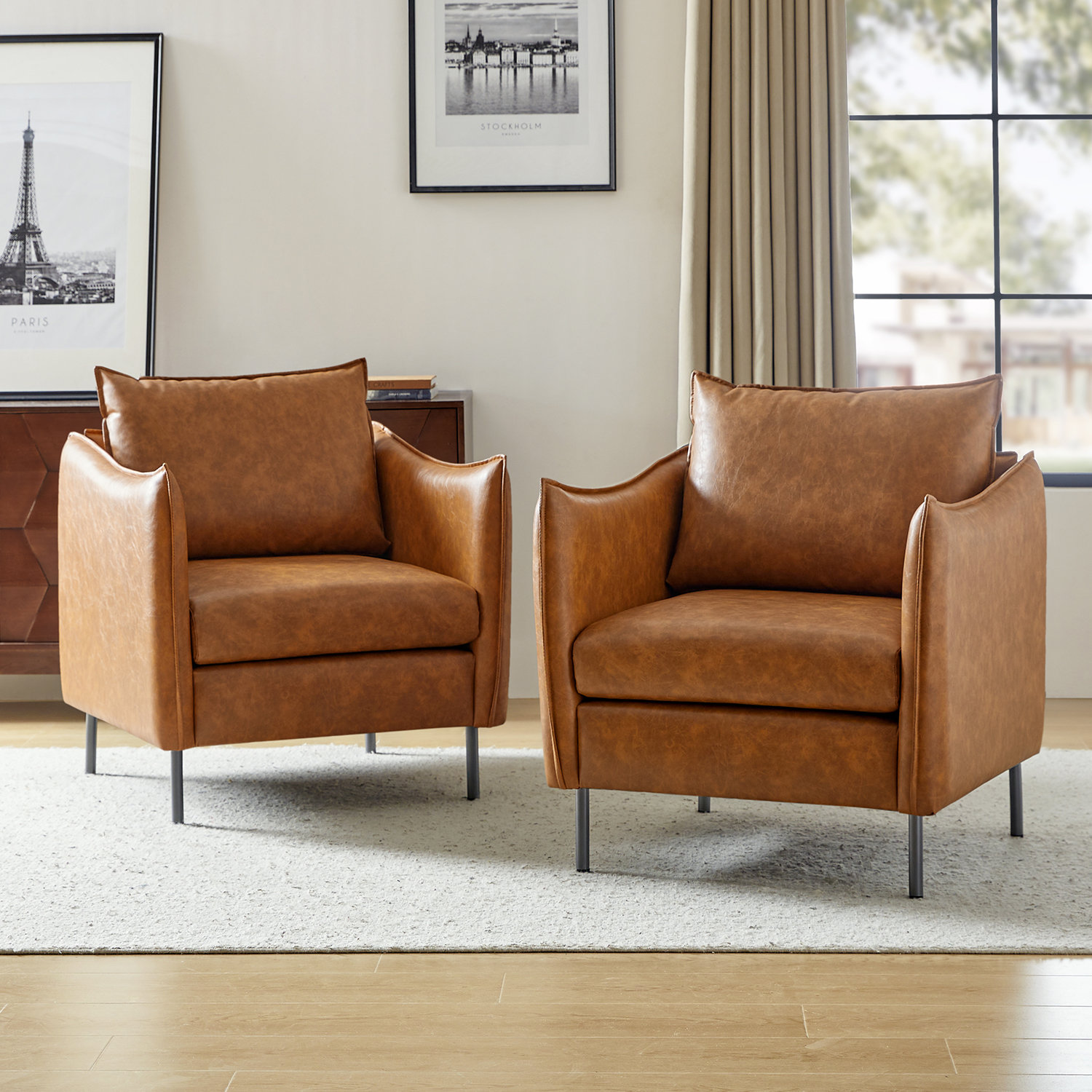 Wide leather armchair store