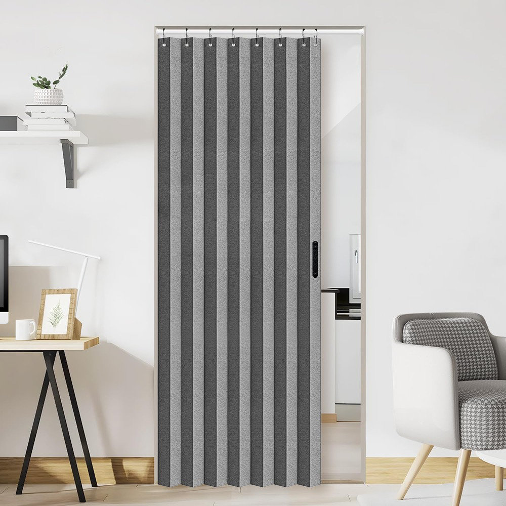 Ebern Designs Closet Curtain For Open Closet, Pleated Folding Curtains ...