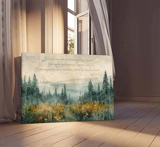 Millwood Pines Christian Bible Canvas Wall Art Scripture John14:27 ...