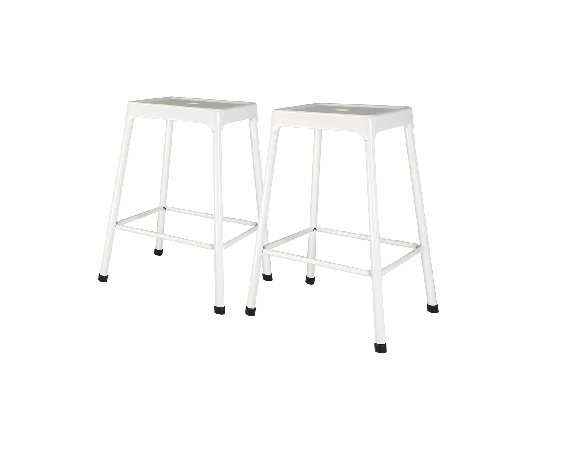 Ebern Designs Counter Stool Metal White Powder Coating, Set Of 2 | Wayfair