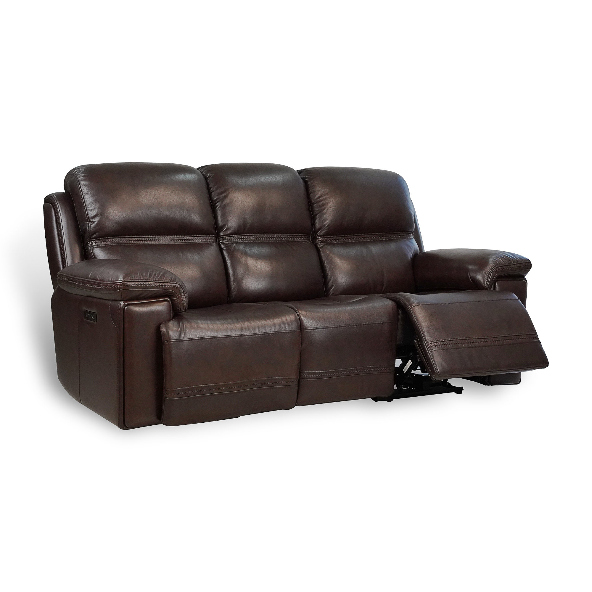 Lucky Star 88" Genuine Leather Pillow Top Arm Reclining Sofa, Modern ...