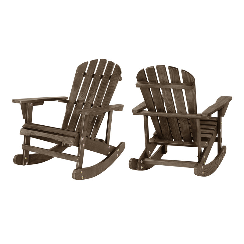 Sand & Stable Solid Wood Rocking Adirondack Chair & Reviews | Wayfair