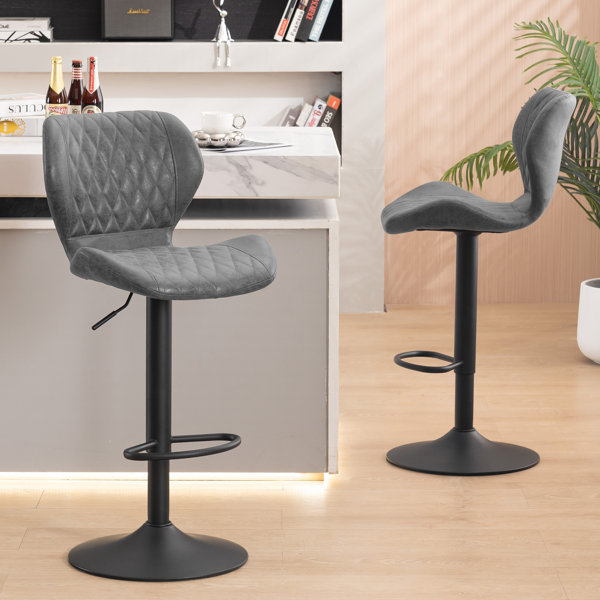 TENTOP® Swivel Upholstered Adjustable Height Counter Stool with Metal ...