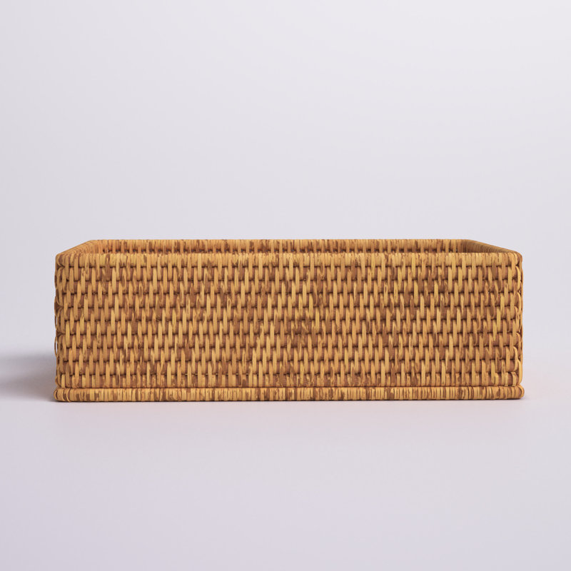 Dotted Line™ Rattan Rectangular Basket with Rounded Corners and Cutout ...