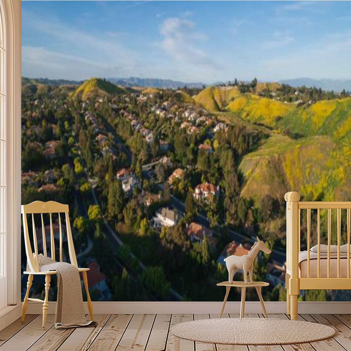 Millwood Pines Peel and Stick Canvas Wallpaper Wall Mural calabasas ...
