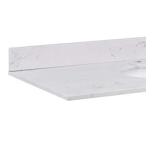 SOUEEUM 48" Engineered Stone Single Bathroom Vanity Top In Carrara ...