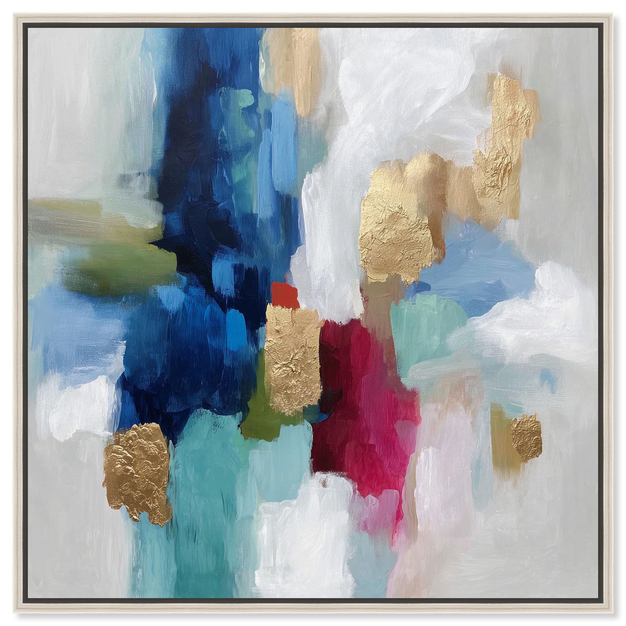 Art Remedy Jewel Tones I Blue Gold Art Canvas Print by Art Remedy | Wayfair