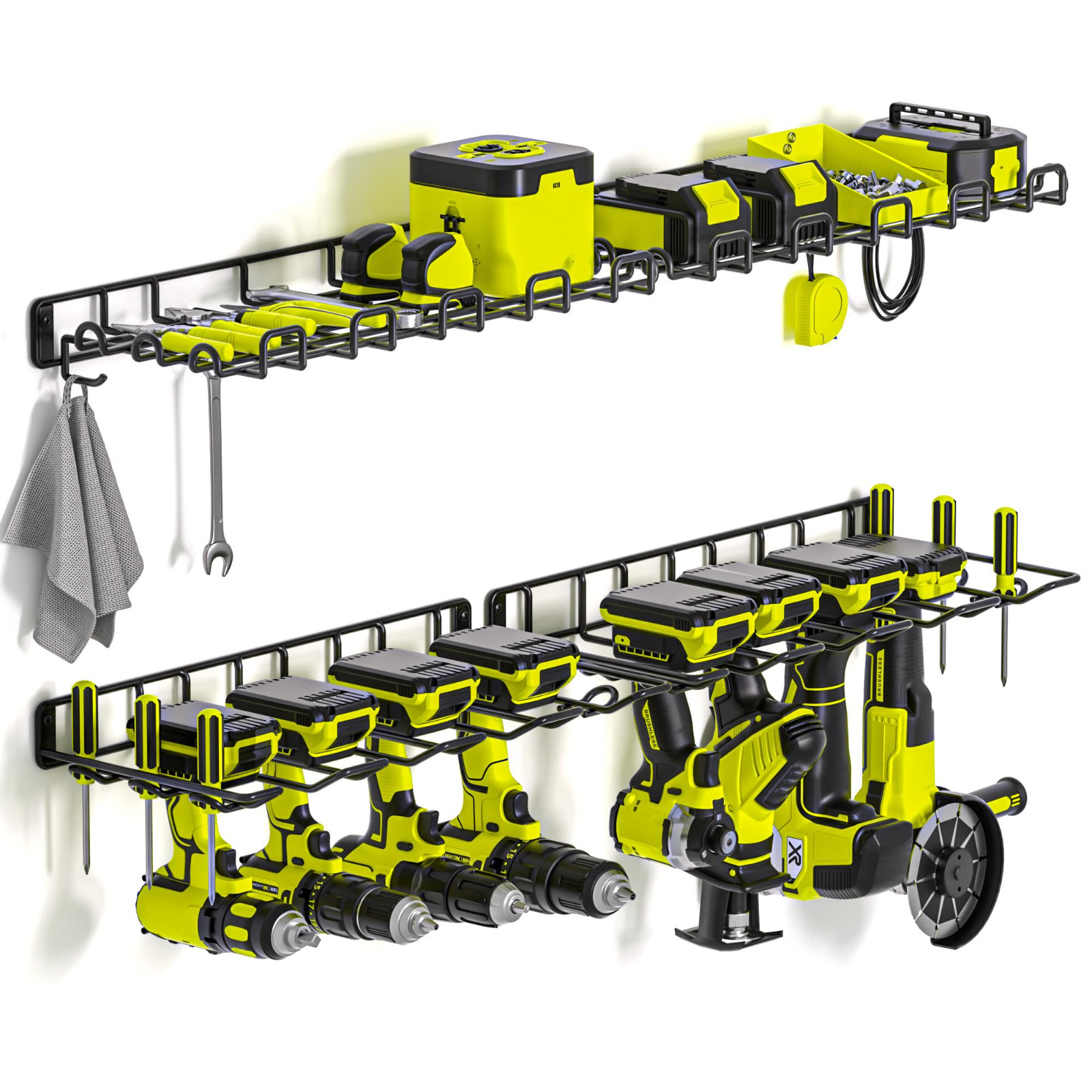 Bisiot Drill Holder Wall Mounted Tool Storage Rack In Garage | Wayfair