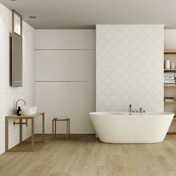 Encore Surfaces Polar Tuck 10" x 30" 3D Textured Wall Tile & Reviews ...