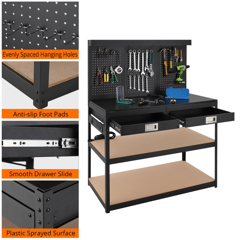 WFX Utility™ 47.42 X 23.85 X 61 Inch 3-tier Heavy-duty Portable ...