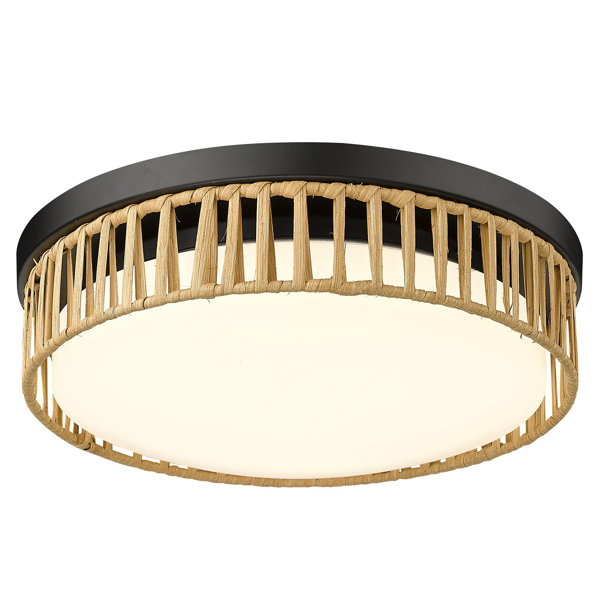 IFBECT LED Rattan Ceiling Light Farmhouse Flush Mount Light Fixture ...