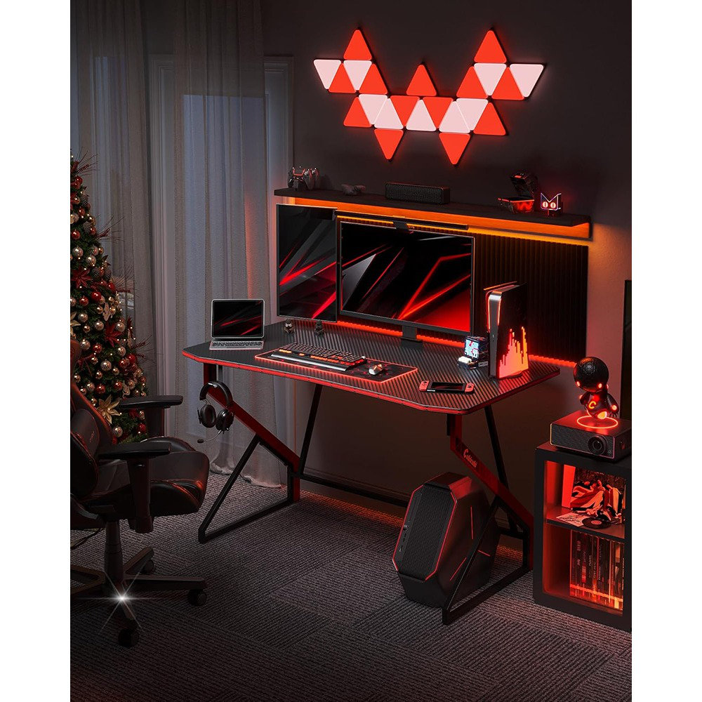 Inbox Zero Gaming Desk Z Shaped 47 Inch Gamer Workstation, Home Small ...