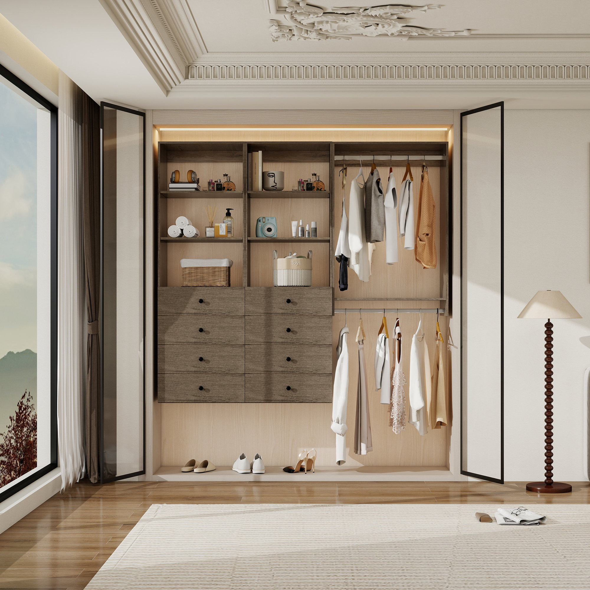 Latitude Run® Modern Closet Shelving System – Closet System with ...
