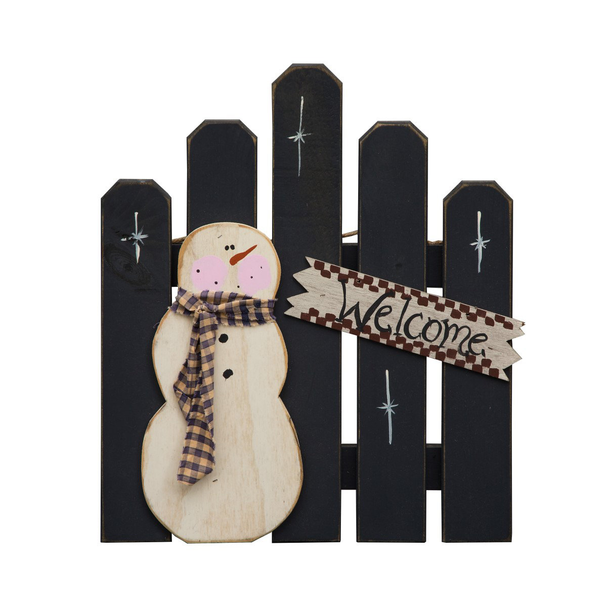 The Holiday Aisle® Christmas Décor-Wooden Snowman Welcome Fence | Wayfair