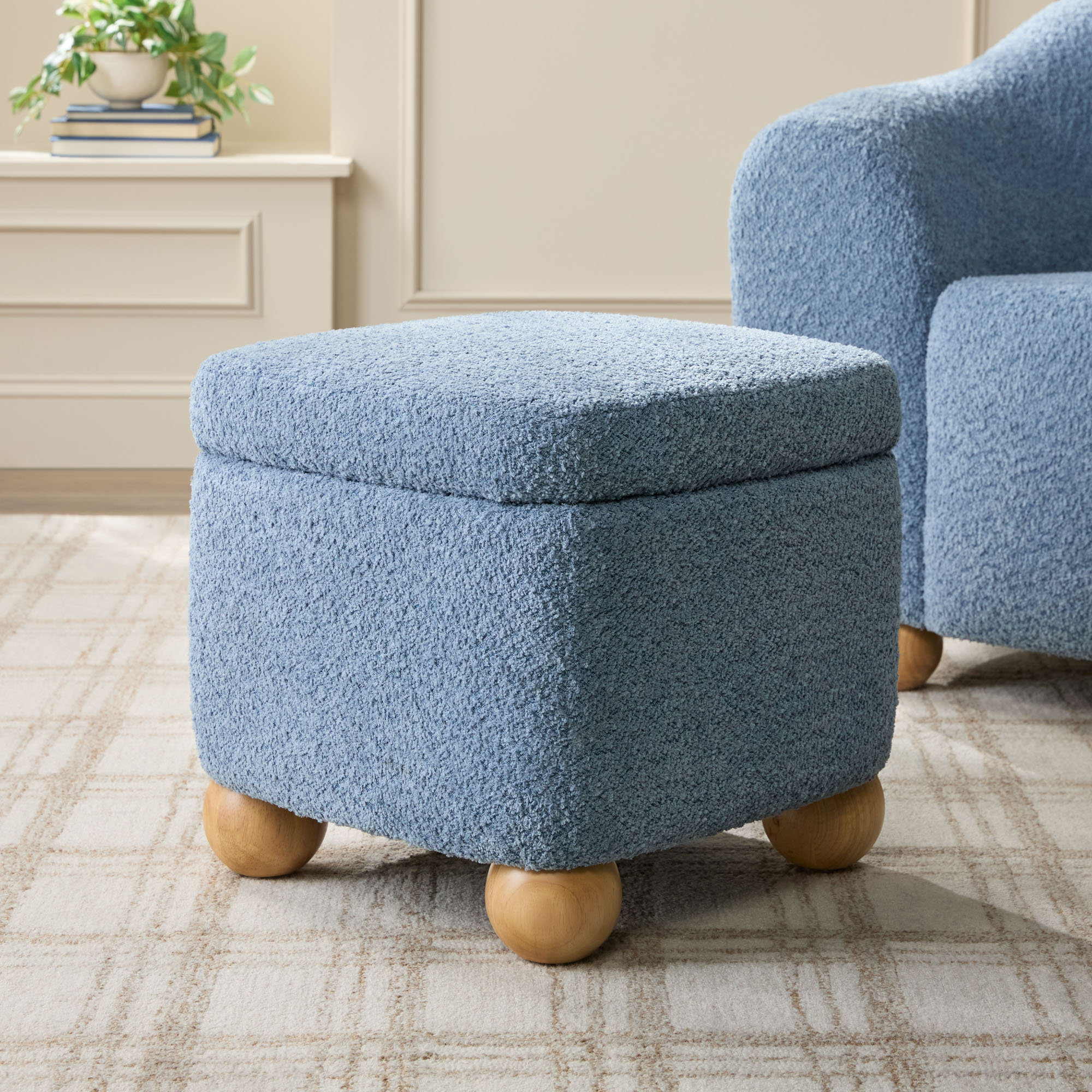 Walker Edison EZ Assembly 2-Piece Contemporary Bouclé Upholstered ...