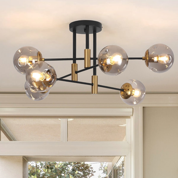 Mercer41 Rollo 6-Lights Ceiling Light Fixtures Modern Sputnik ...