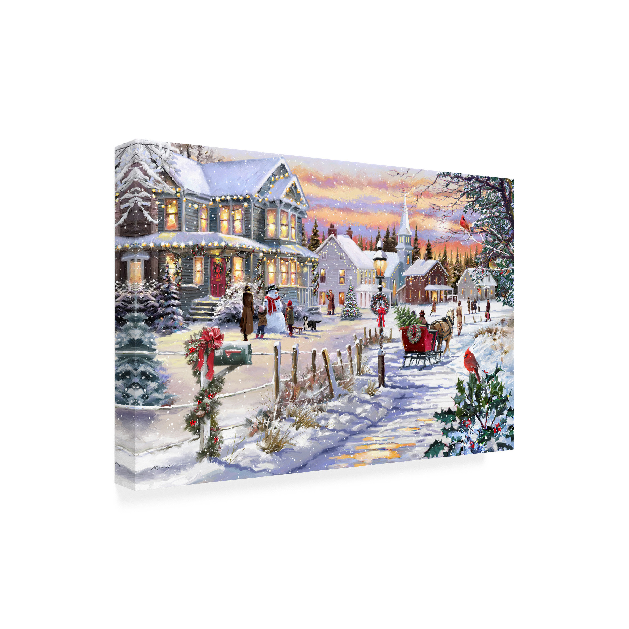 The Holiday Aisle® The Macneil Studio ''Bringing Home The Tree'' Canvas ...