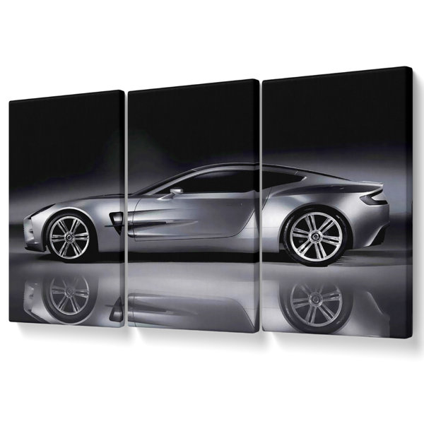 Brayden Studio Aston Martin DB9 Silver Side Profile - 3 Piece Wrapped ...