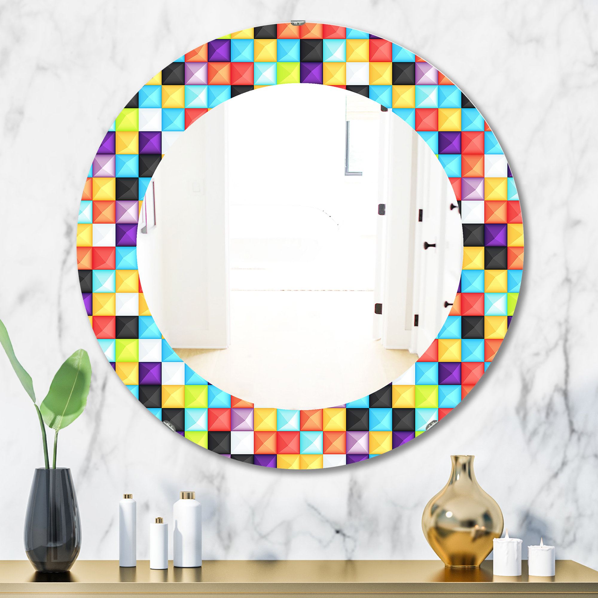 East Urban Home Capricious Colorfields 2 Accent Mirror | Wayfair