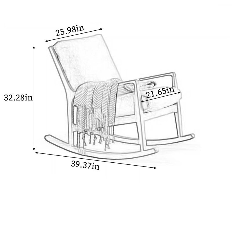 Axis Living Modern Solid Wooden Leisure Rocking Chair Solid Wood ...