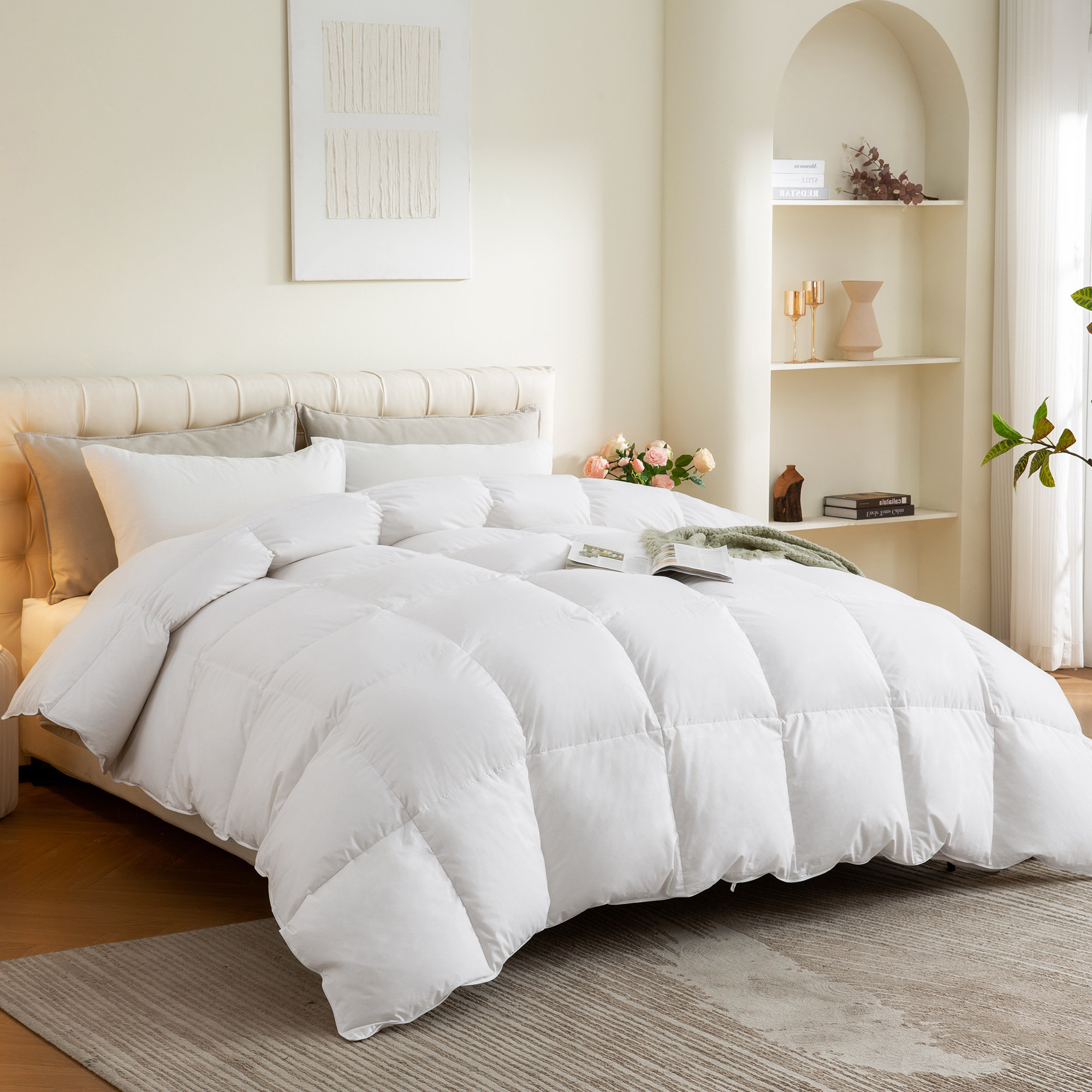 Alwyn Home All Season Feather Down Comforter 750 Fill Fluffy Duvet ...