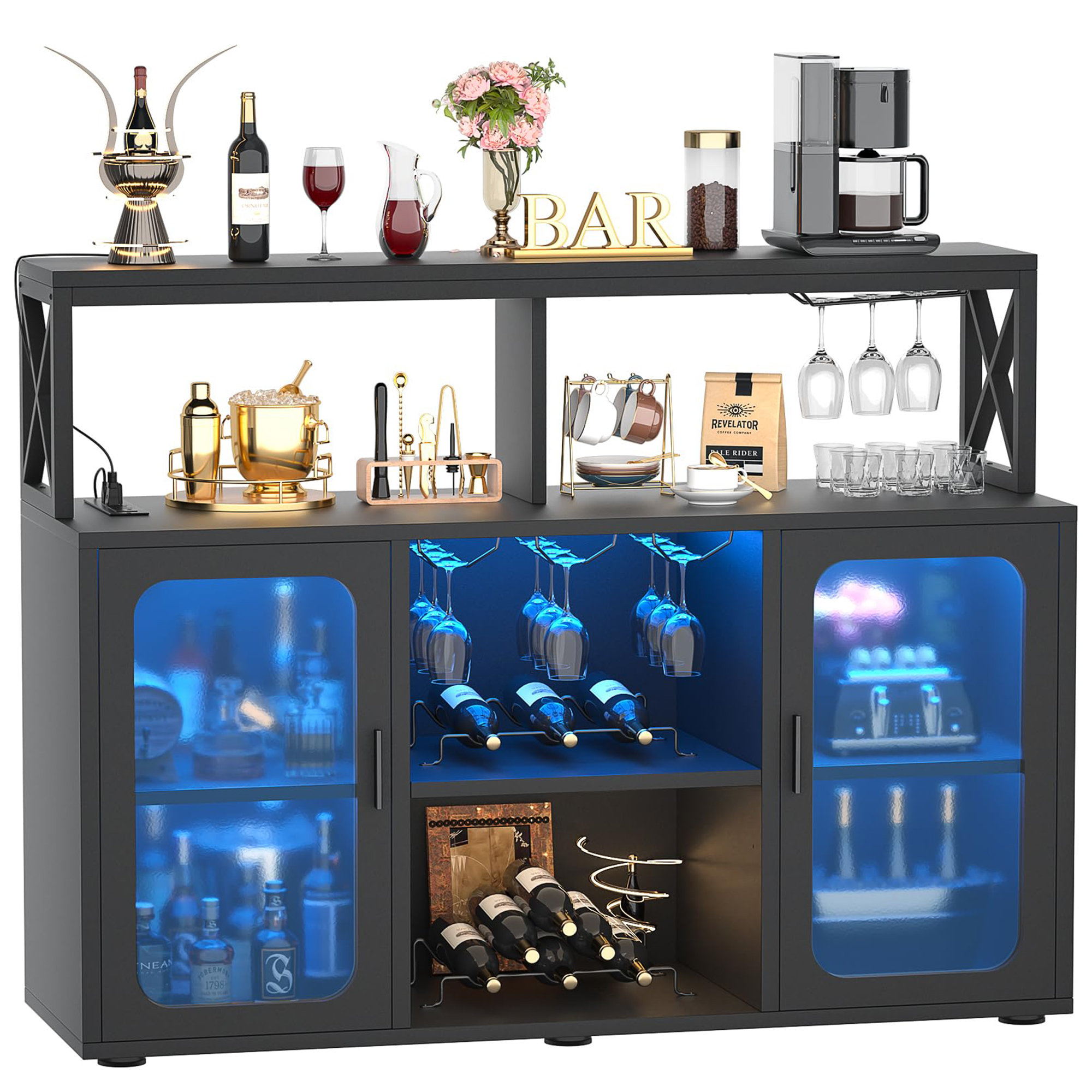 17 Stories Bar Cabinet with Power Outlets - Wayfair Canada
