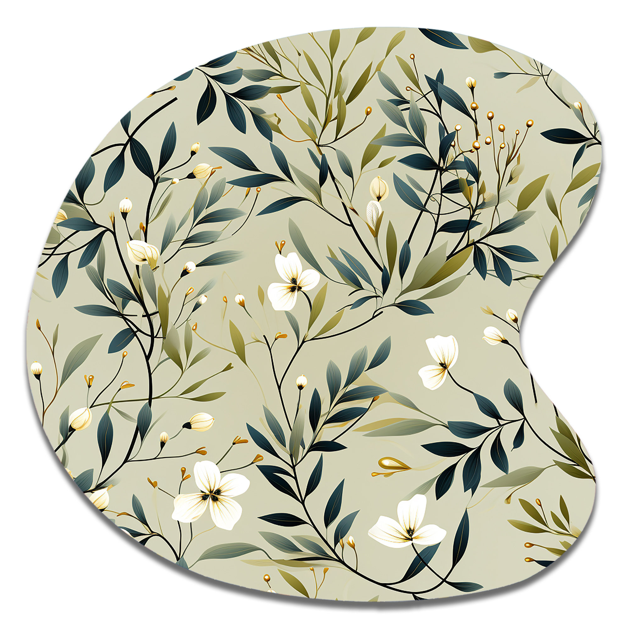 Design Art Zen Foliage - Plants Drop Shape Asymmetric Metal Wall Art ...