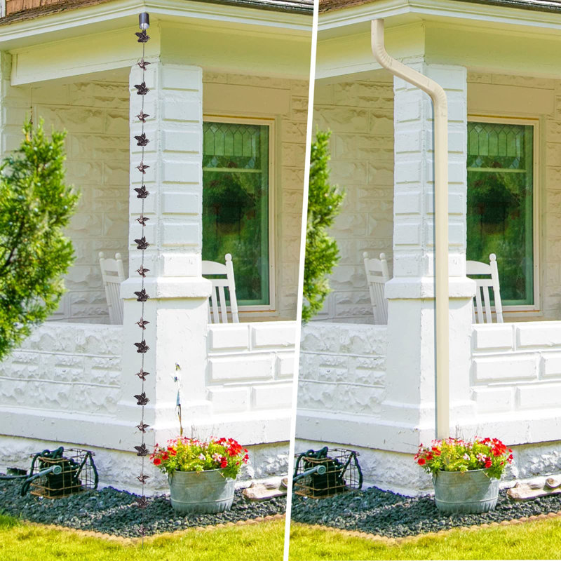 Arlmont & Co. 8.5ft Adjustable Rain Chain Cups | Wayfair