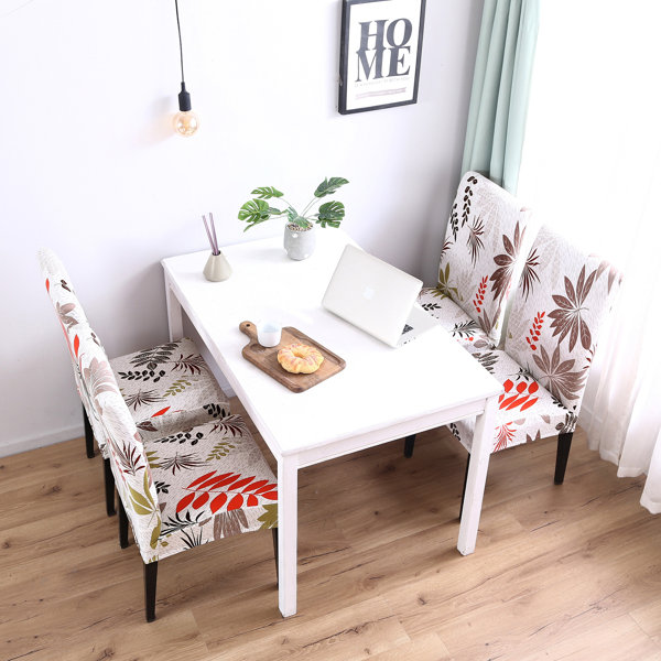 Bay Isle Home™ Leaf Elegant Box Cushion Dining Chair Slipcover ...