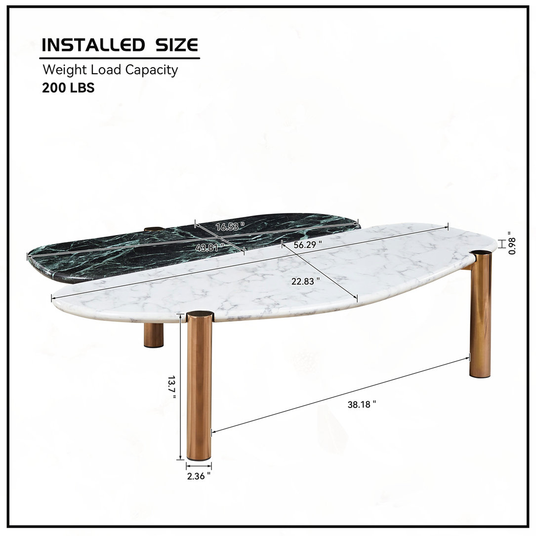 Ivy Bronx Faux Marble Coffee Tables Accent Tea Tables | Wayfair