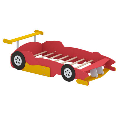 Youzi Unfinished Race Car-Shaped Platform Bed with Wheels | Wayfair