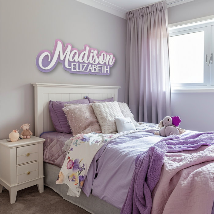 Letters by Leslie Layered Name Sign - Name Signs For Nursery Above Crib ...