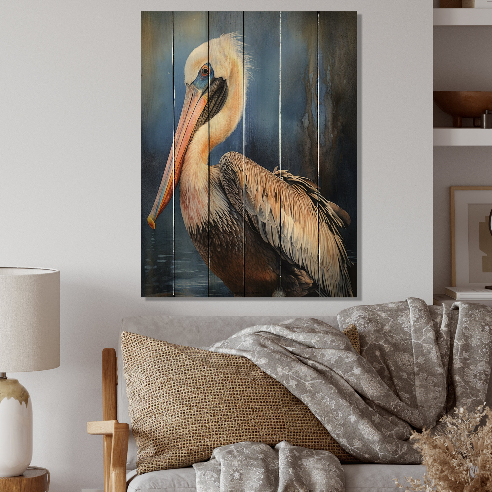 Bay Isle Home™ Lenaghan Majestic Pelican II On Wood Print | Wayfair