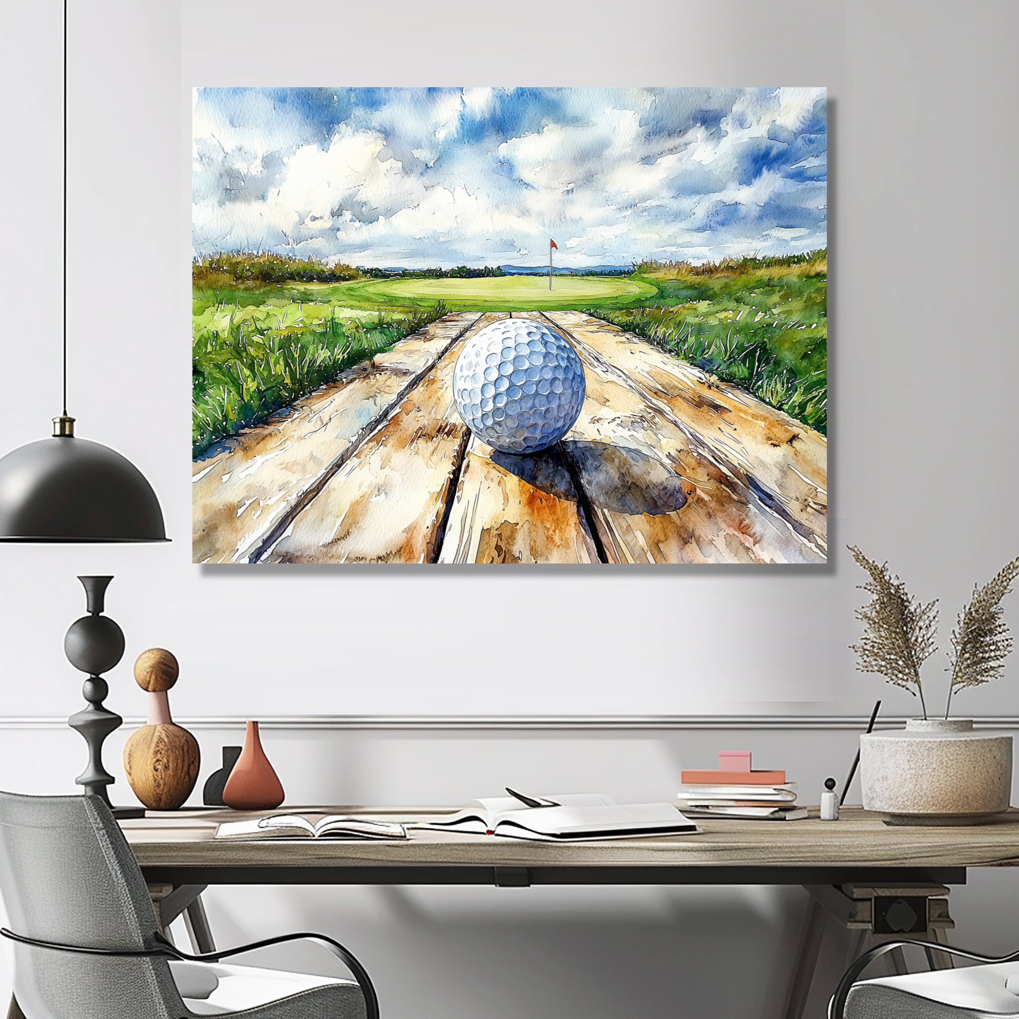 Winston Porter Greens And Dreams Golf Pratice Landscape II - Golf ...