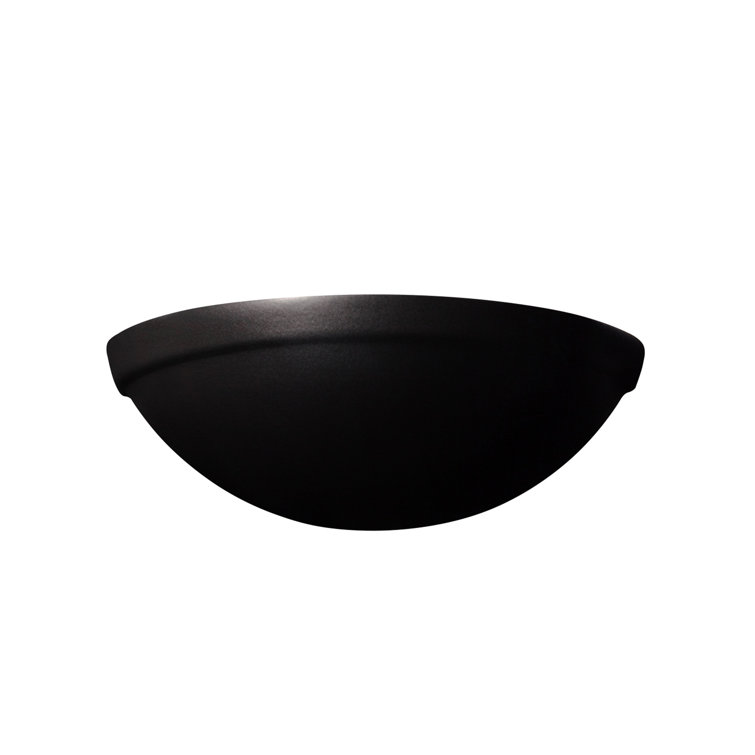 Orren Ellis Ambiance - Rimmed Quarter Sphere Wall Sconce - Carbon Matte ...