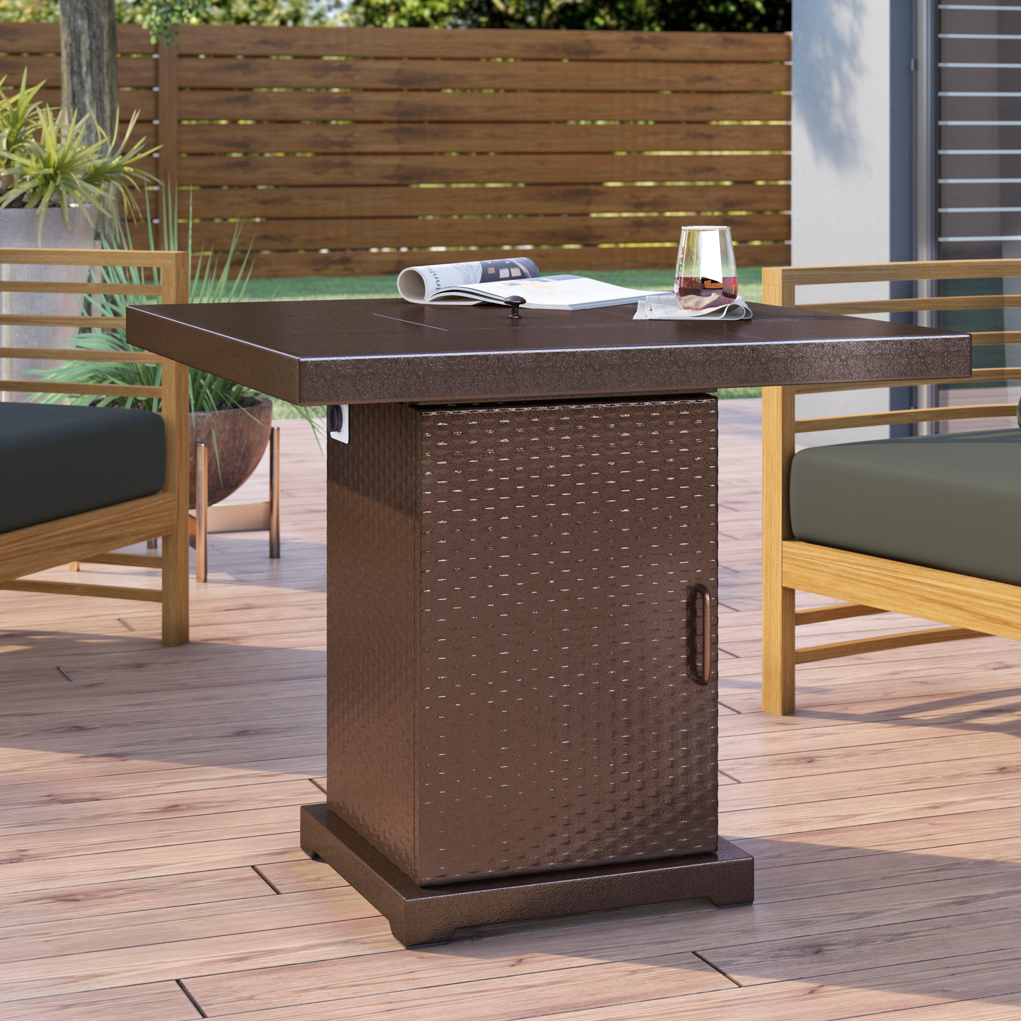 Latitude Run® Bendix Steel Propane Gas Fire Pit Table & Reviews | Wayfair